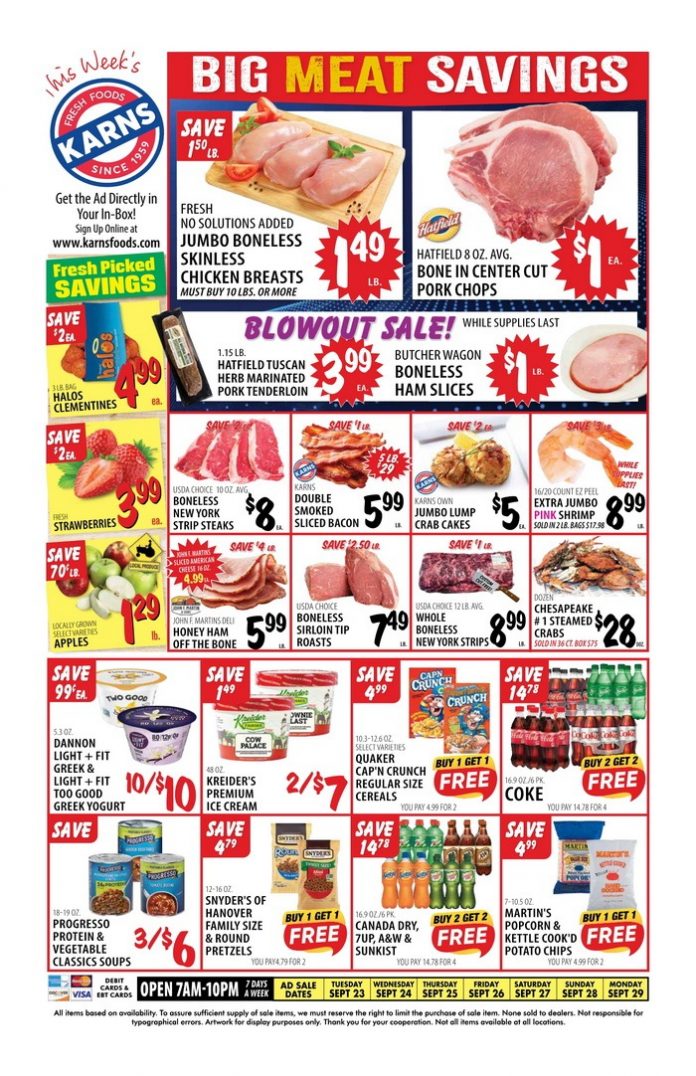 Karns Quality Foods Weekly Ad Sep 23 – Sep 29, 2025
