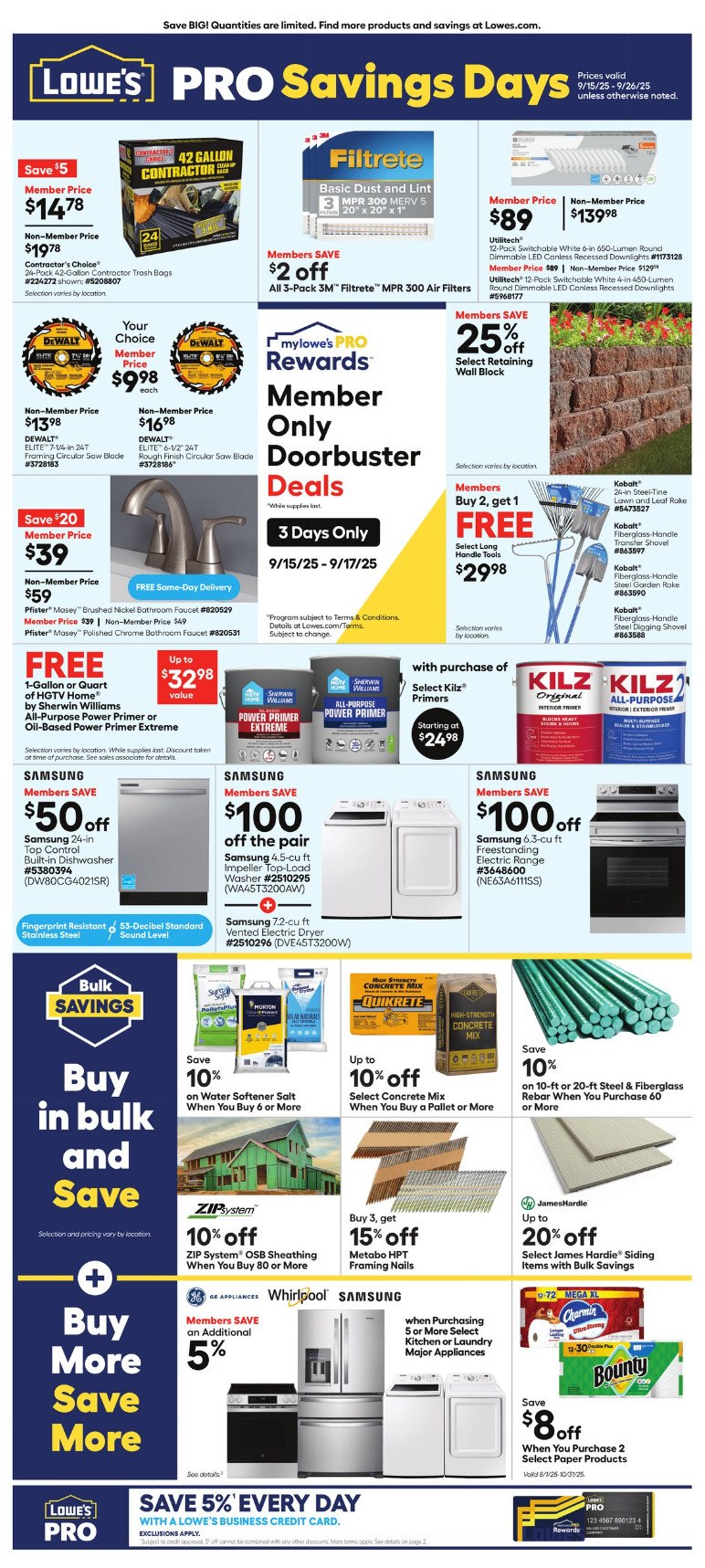 Lowe's Pro Savings Ad Sep 15 – Sep 26, 2025