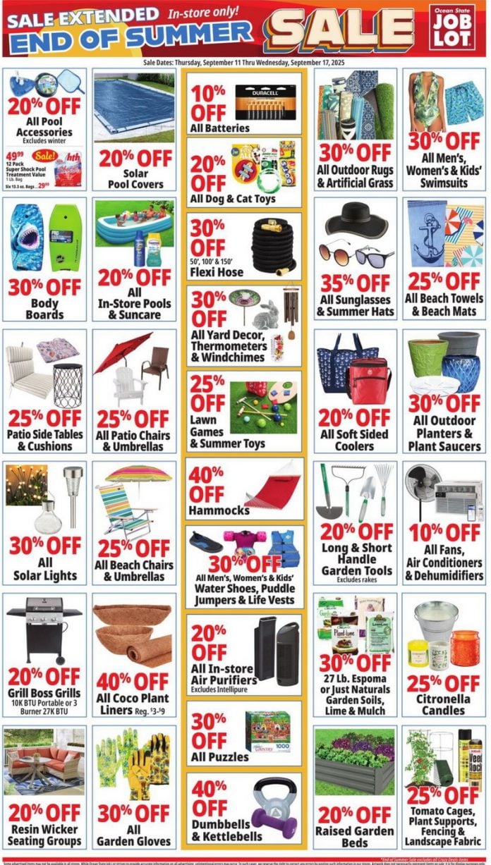 Ocean State Job Lot Weekly Ad Sep 11 – Sep 17, 2025