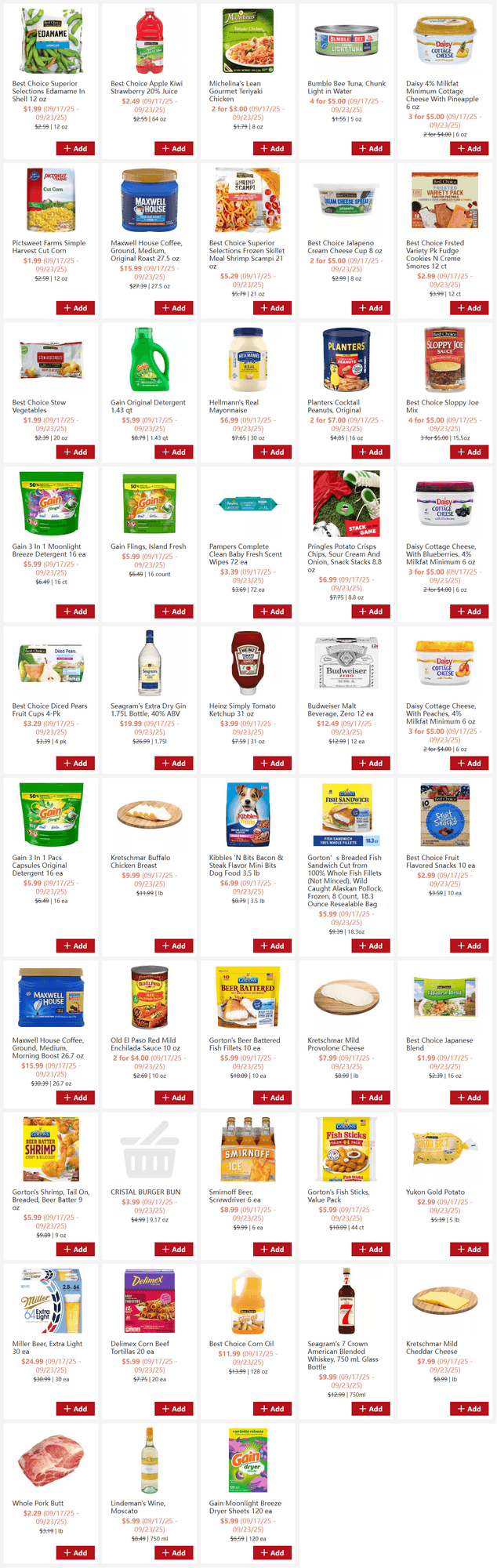 Price Cutter Weekly Ad Sep 17 – Sep 23, 2025