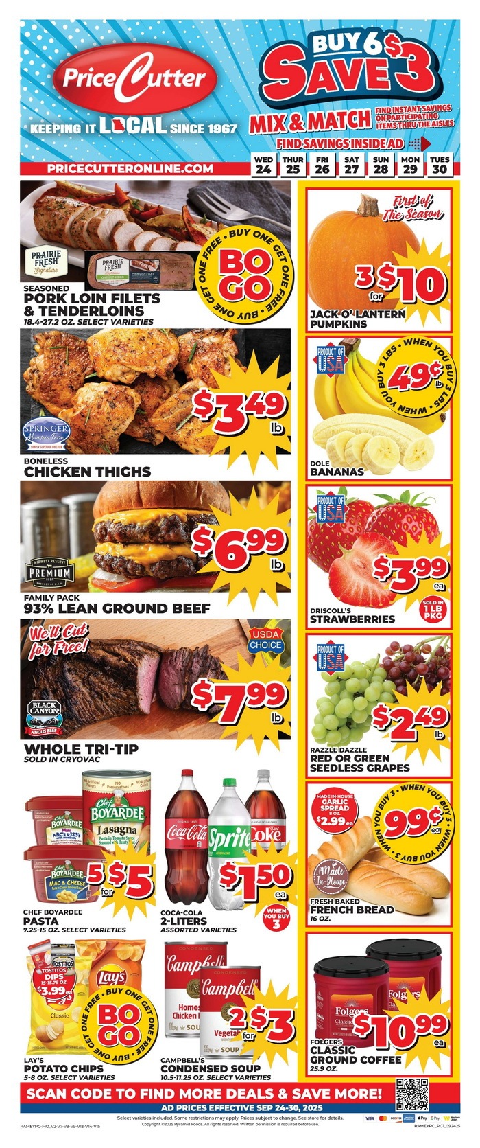 Price Cutter Weekly Ad Sep 24 – Sep 30, 2025