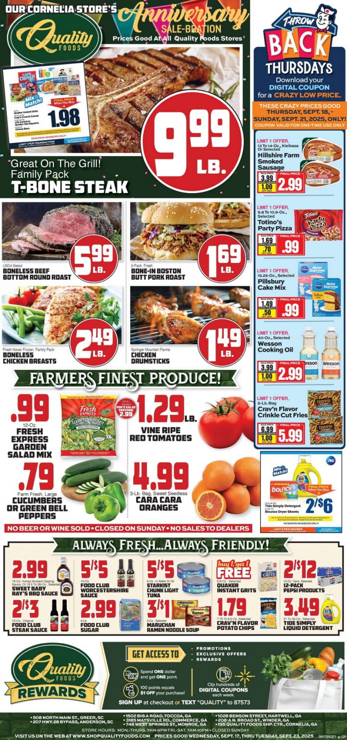 Quality Foods Weekly Ad Sep 17 – Sep 23, 2025
