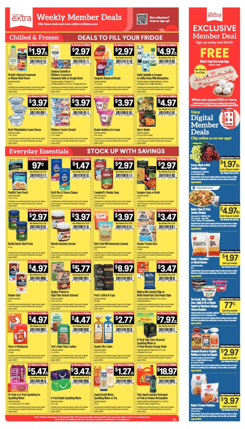 Raley's Supermarkets Weekly Ad Sep 24 – Sep 30, 2025