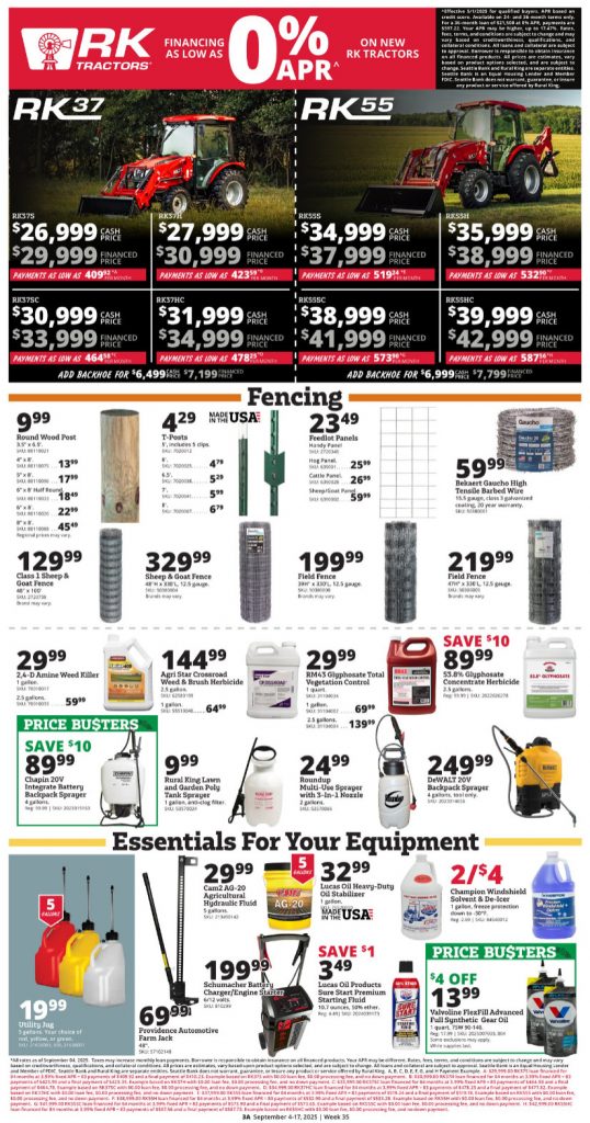Rural King Weekly Ad Sep 04 – Sep 17, 2025