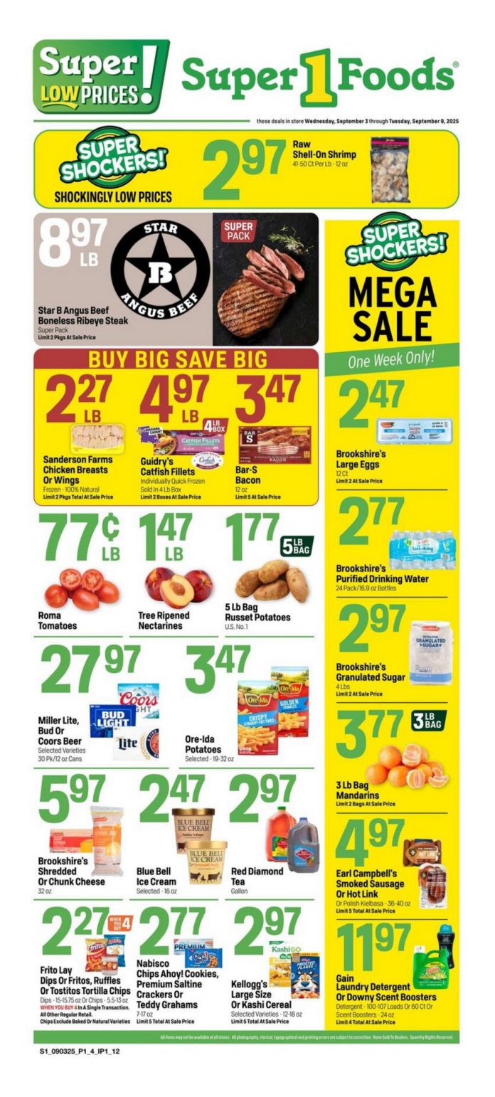 Super 1 Foods Weekly Ad Sep 03 – Sep 09, 2025
