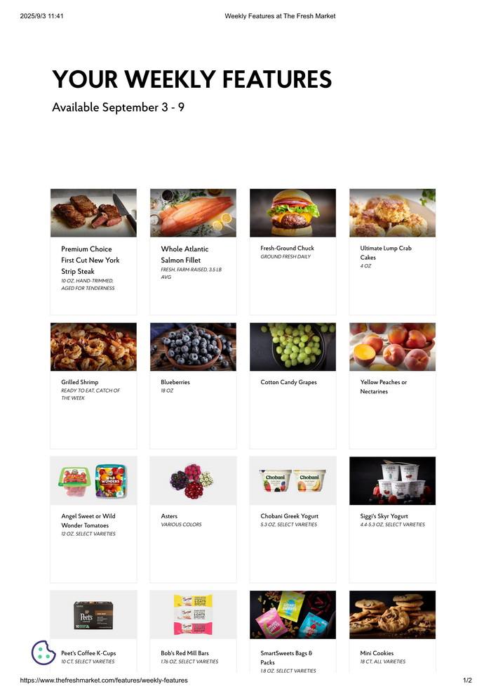 The Fresh Market Weekly Ad Sep 03 – Sep 09, 2025