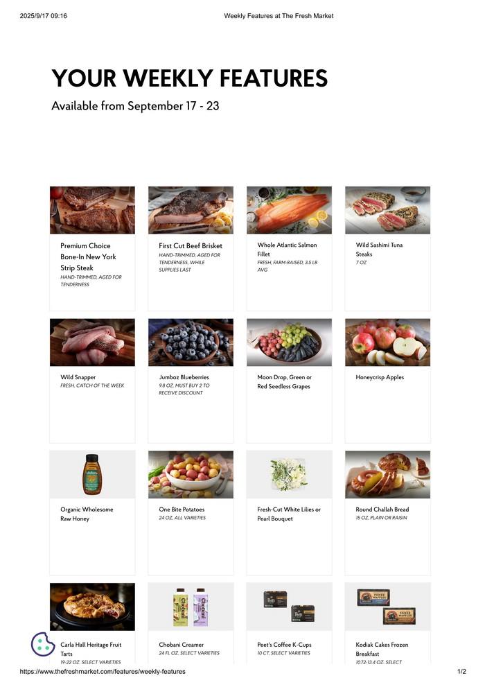 The Fresh Market Weekly Ad Sep 17 – Sep 23, 2025