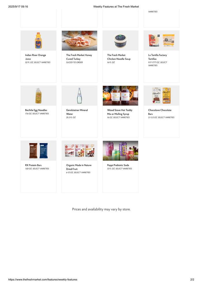 The Fresh Market Weekly Ad Sep 17 – Sep 23, 2025