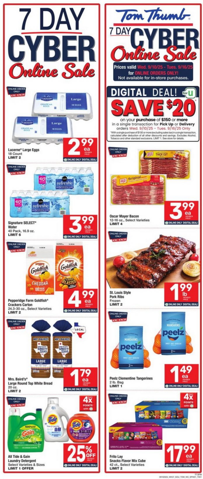 Tom Thumb Weekly Ad Sep 10 – Sep 16, 2025 (Cyber Sale Promotion Included)