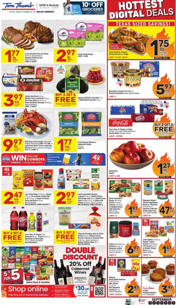 Tom Thumb Weekly Ad Sep 10 – Sep 16, 2025 (Cyber Sale Promotion Included)