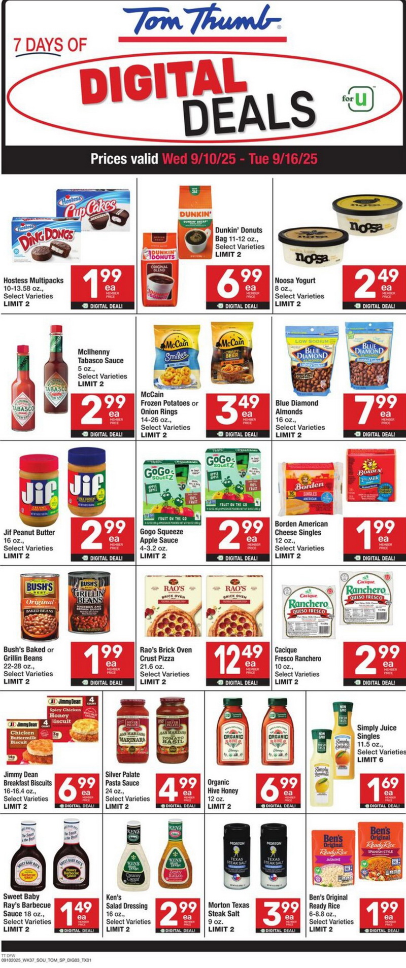 Tom Thumb Weekly Ad Sep 10 – Sep 16, 2025 (Cyber Sale Promotion Included)