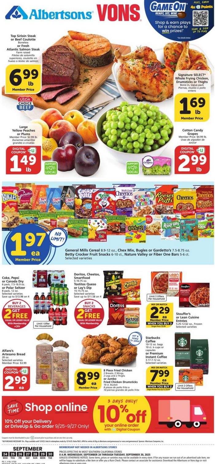 Vons Weekly Ad Sep 24– Sep 30, 2025