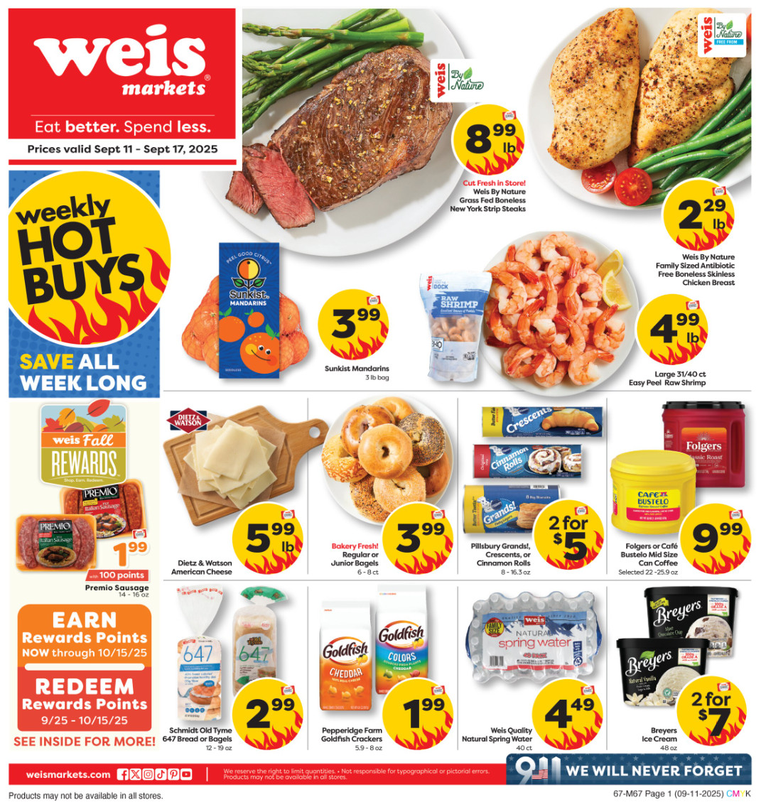 Weis Markets Weekly Ad Sep 11 – Sep 17, 2025