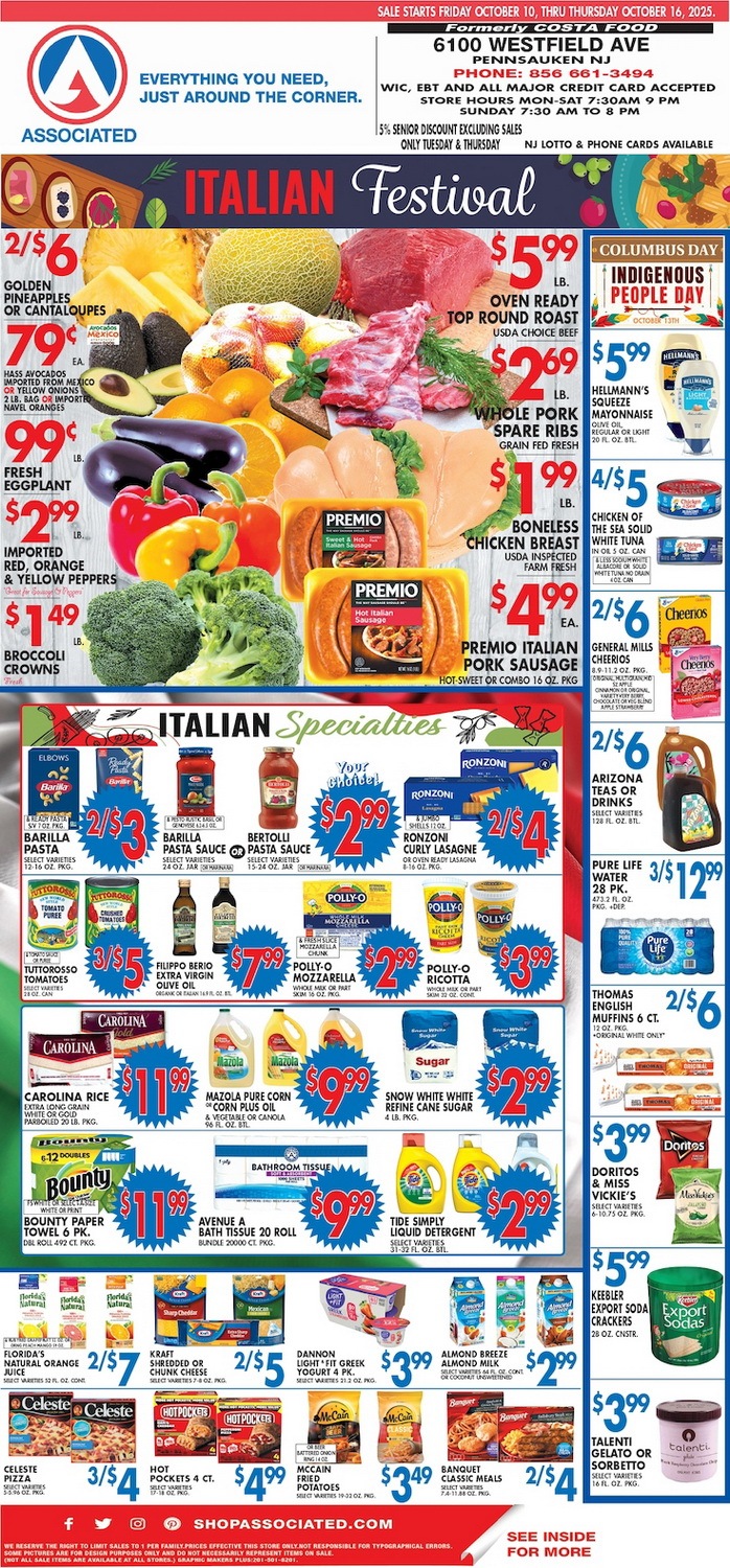 Associated Supermarkets Weekly Ad Oct 10 – Oct 16, 2025
