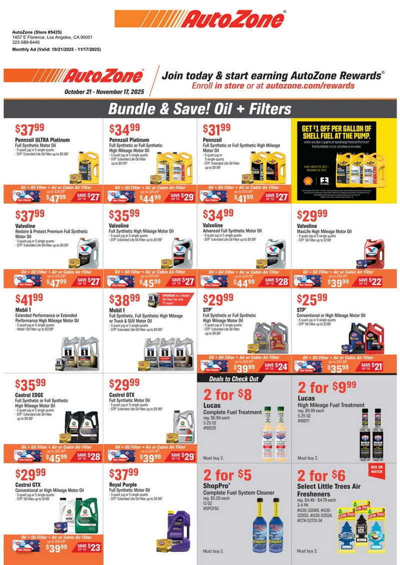 AutoZone Monthly Ad Oct 21 – Nov 17, 2025