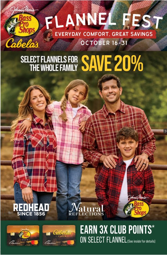 Bass Pro Shops Flannel Feast Deals Oct 16 – Oct 30, 2025