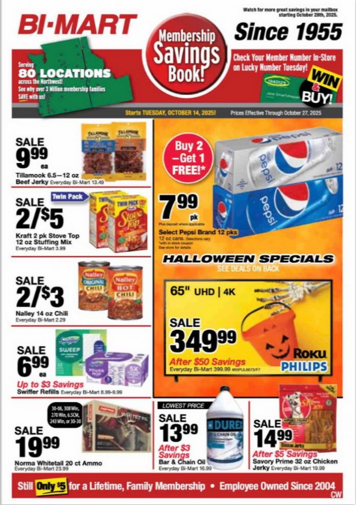 Bi-Mart Weekly Ad Oct 14 – Oct 27, 2025 (Halloween Promotion Included)