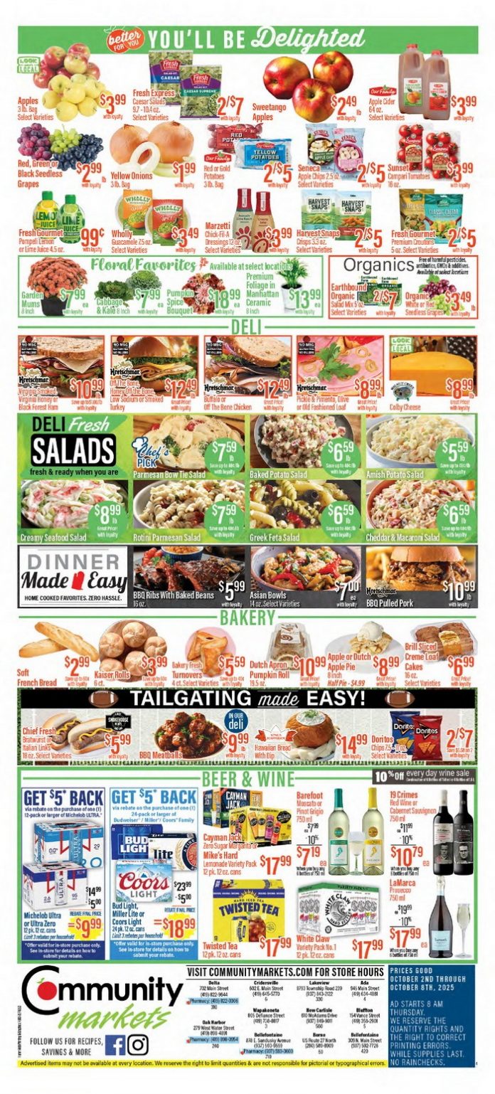 Community Markets Weekly Ad Oct 02 – Oct 08, 2025