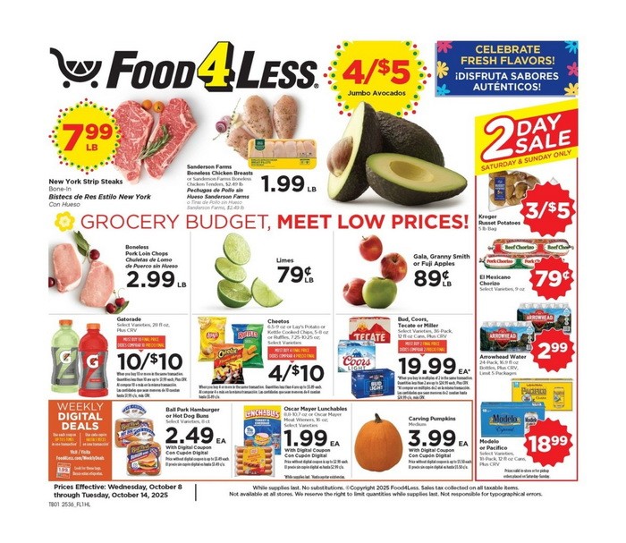 Food 4 Less Weekly Ad Oct 08 – Oct 14, 2025