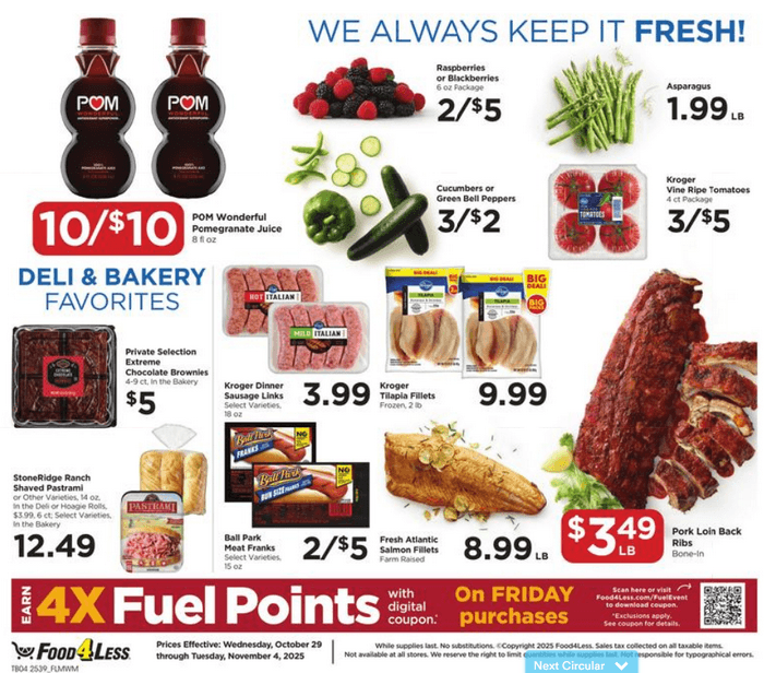 Food 4 Less Weekly Ad Oct 29 – Nov 04, 2025