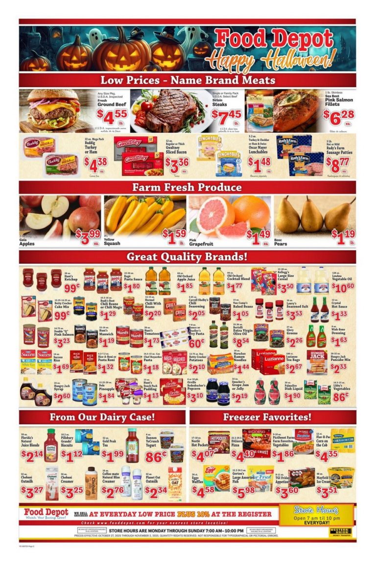 Food Depot Weekly Ad Oct 27 – Nov 02, 2025