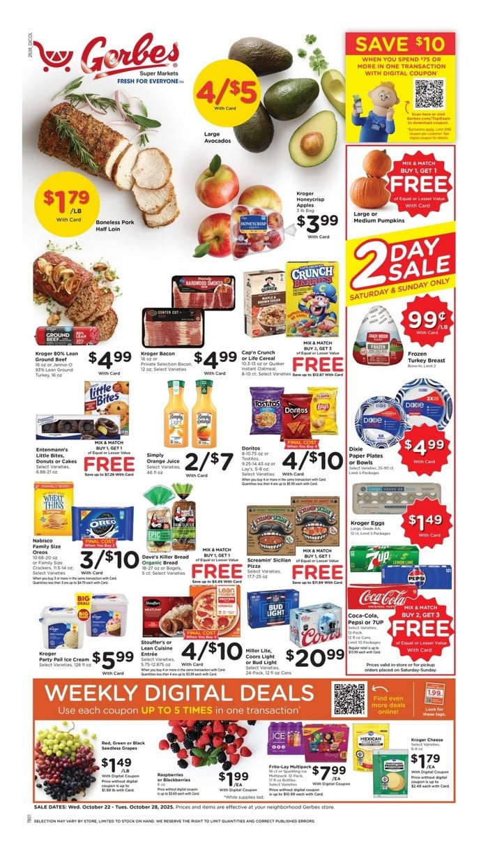 Gerbes Weekly Ad Oct 22 – Oct 28, 2025