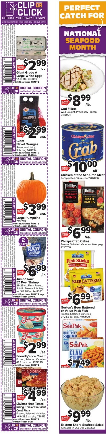 Giant Food Weekly Ad Oct 10 – Oct 16, 2025
