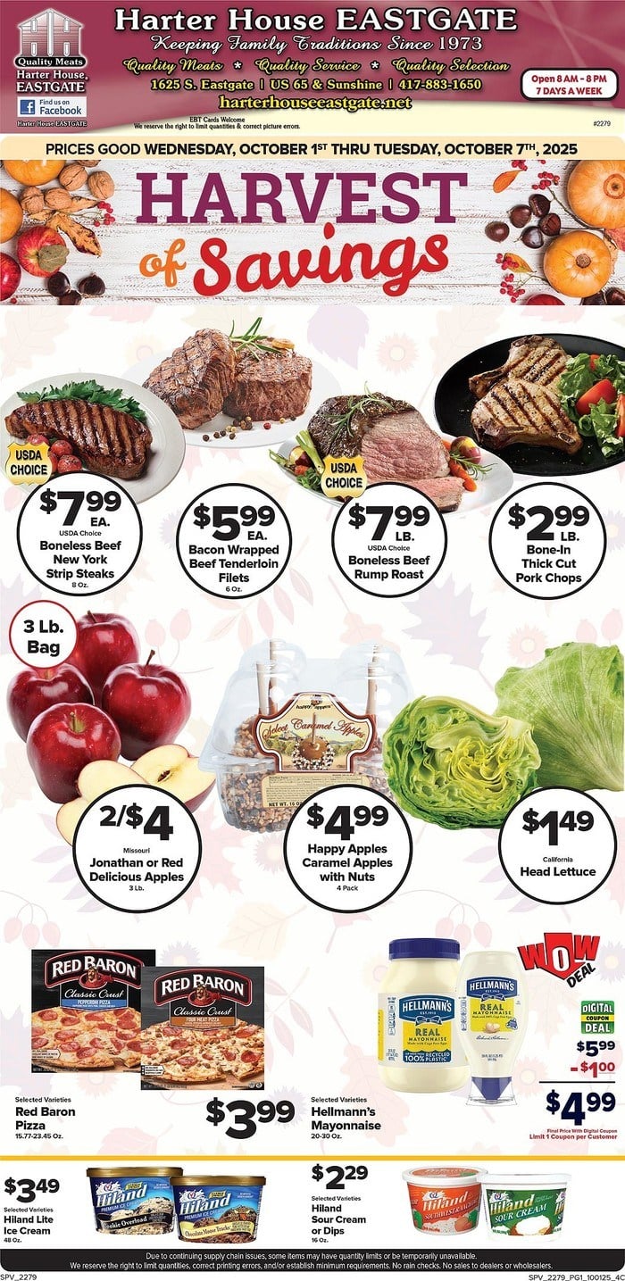 Harter House Weekly Ad Oct 01 – Oct 07, 2025