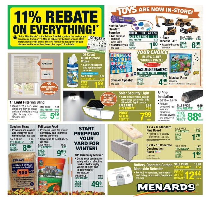 Menards Weekly Ad Oct 09 – Oct 19, 2025