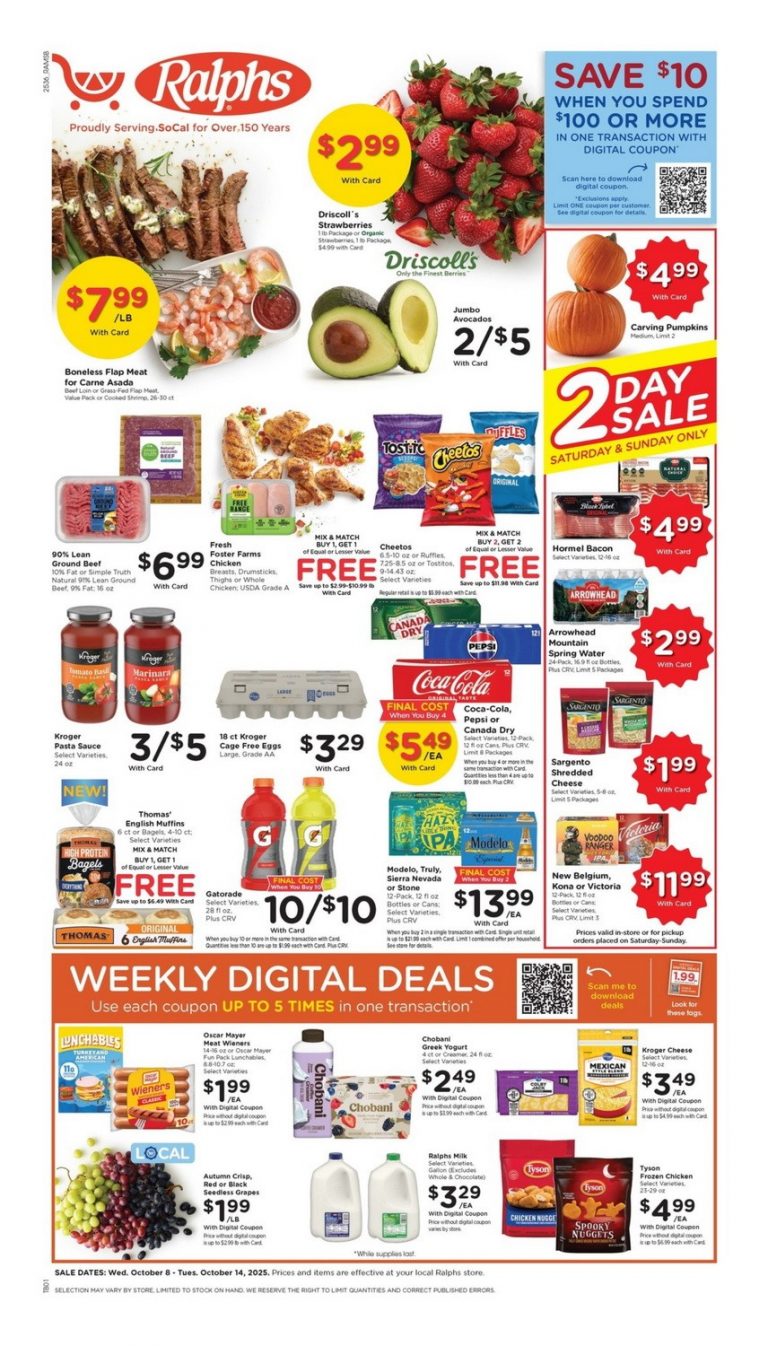 Ralphs Weekly Ad Oct 08 – Oct 14, 2025