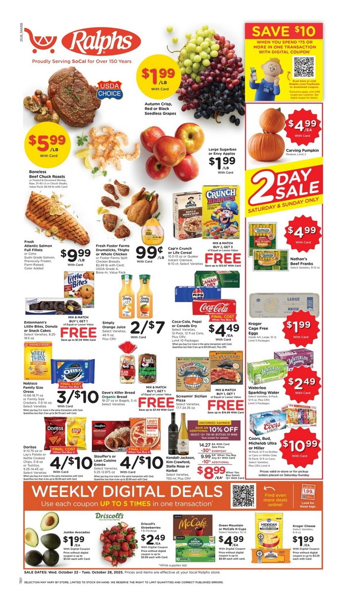Ralphs Weekly Ad Oct 22 – Oct 28, 2025