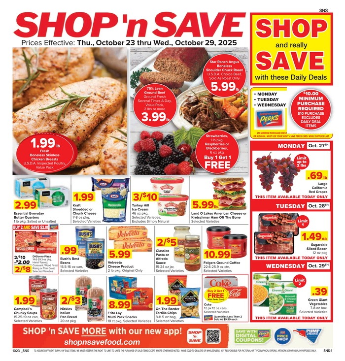 SHOP 'n SAVE Weekly Ad Oct 23 – Oct 29, 2025 (Halloween Promotion Included)