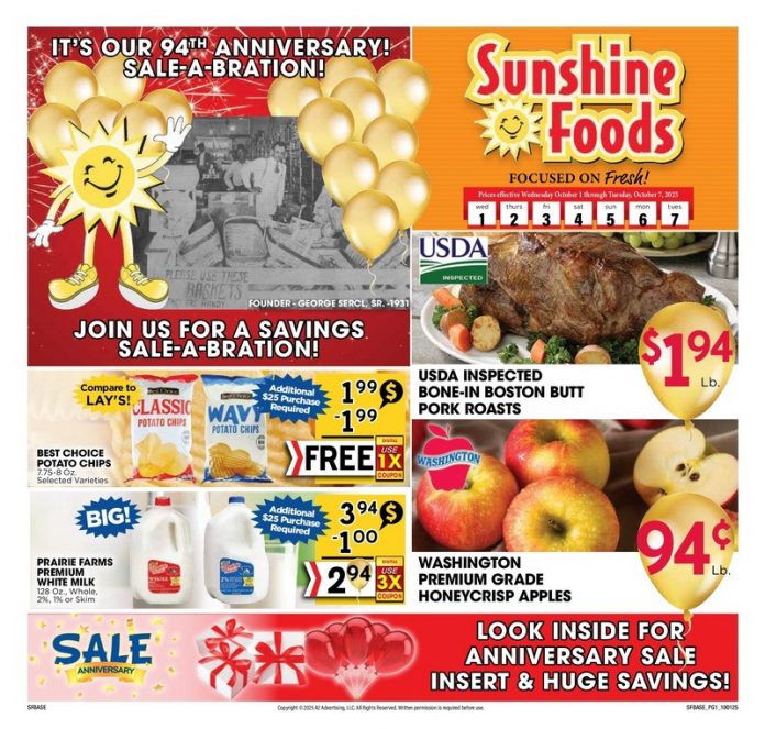 Sunshine Foods Weekly Ad Oct 01 – Oct 07, 2025