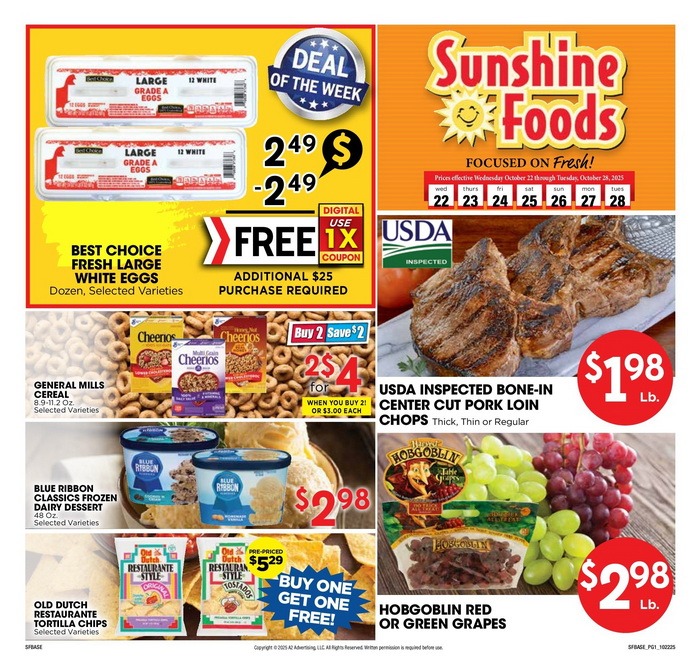 Sunshine Foods Weekly Ad Oct 22 – Oct 28, 2025