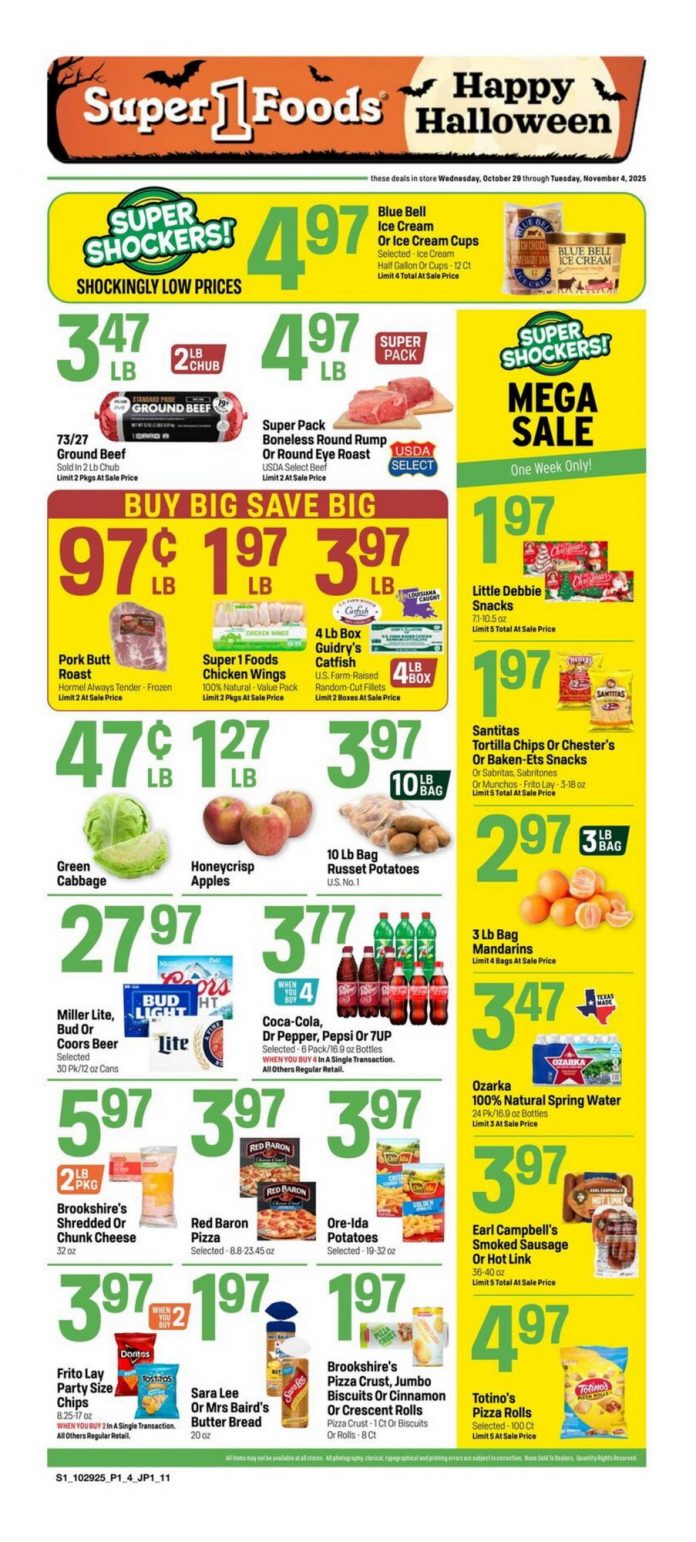 Super 1 Foods Weekly Ad Oct 29 – Nov 04, 2025 (Halloween Promotion ...
