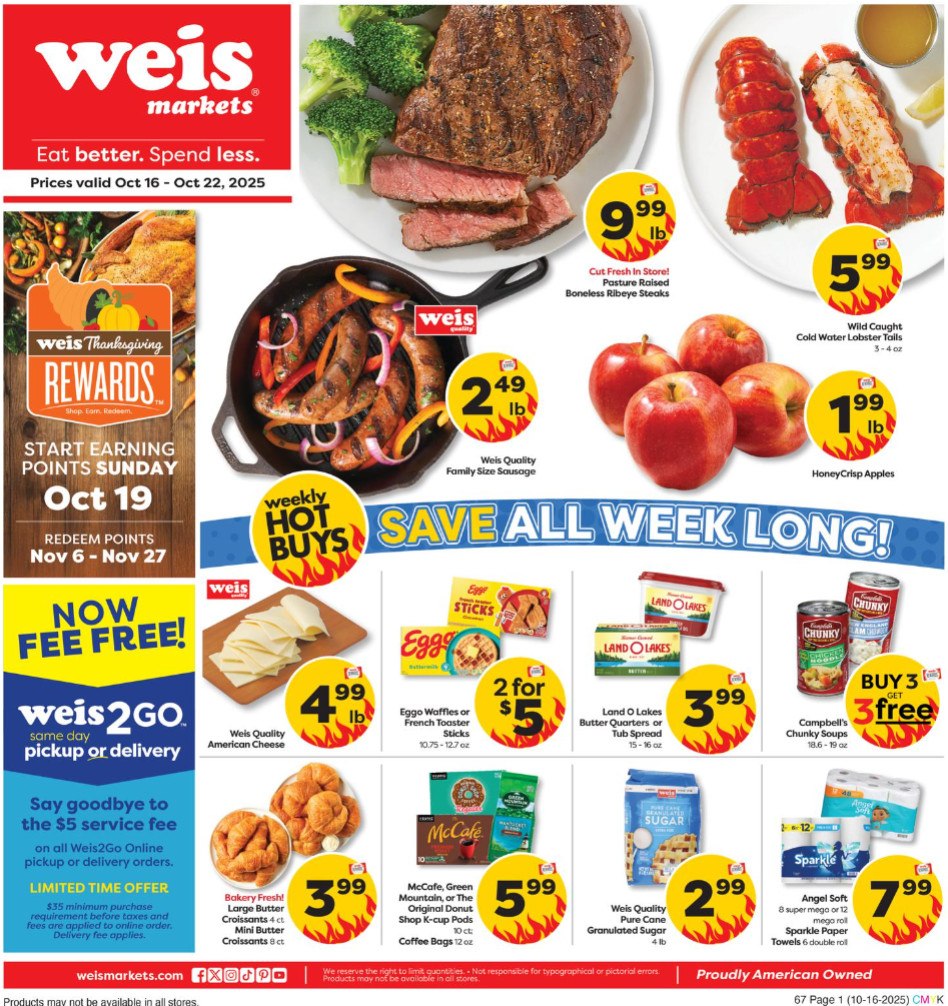 Weis Markets Weekly Ad Oct 16 – Oct 22, 2025 (Halloween Promotion Included)