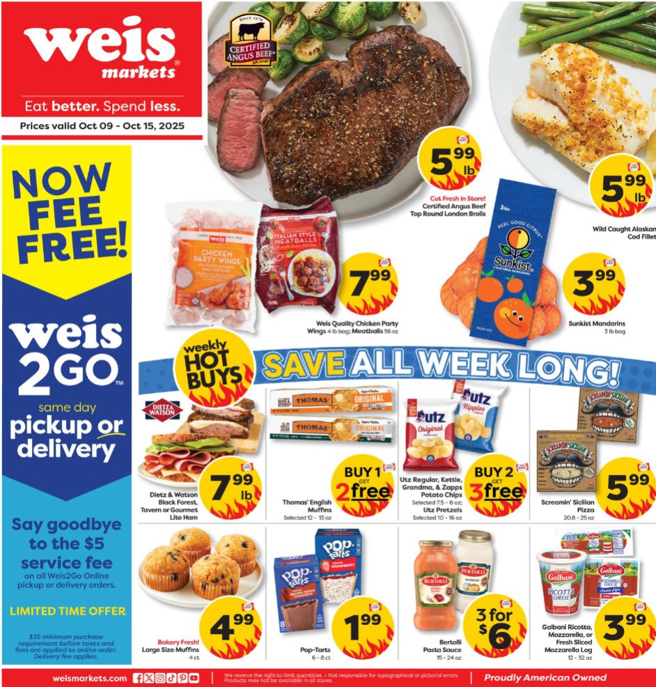 Weis Markets Weekly Ad Oct 09 – Oct 15, 2025