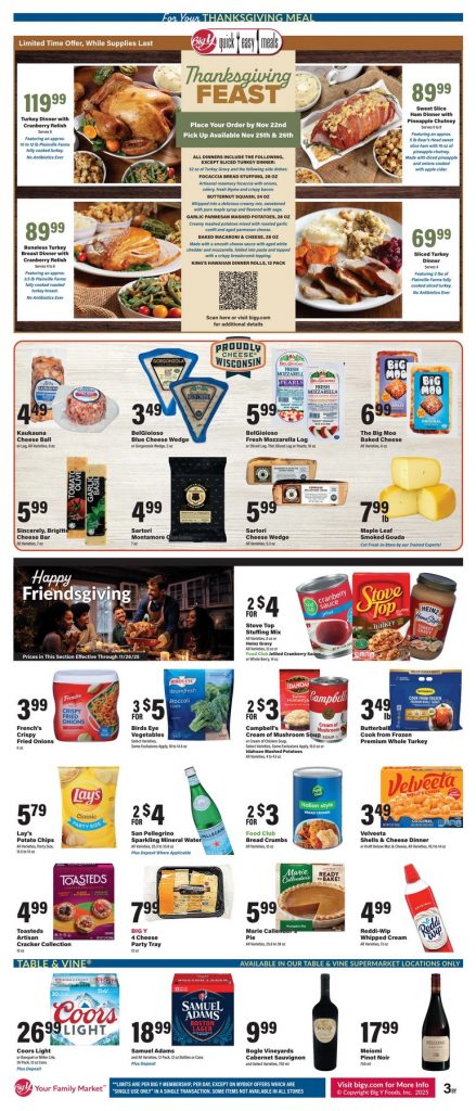 Big Y Weekly Ad Nov 6 – Oct 12, 2025 (Thanksgiving Promotion Included)
