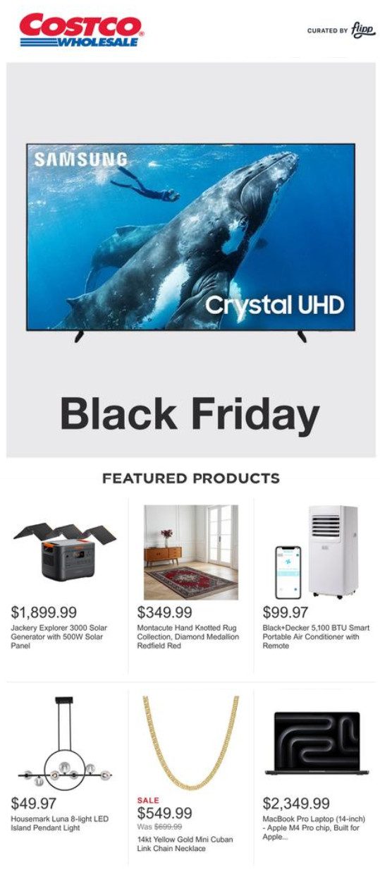 Costco Weekly Ad Nov 17 – Nov 23, 2025 (Black Friday Promotion Included)