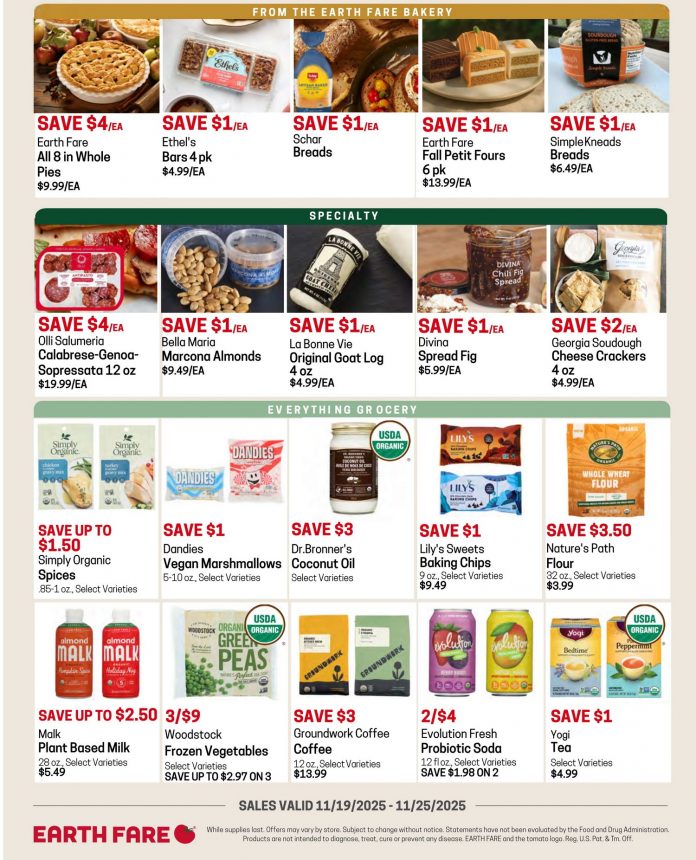 Earth Fare Weekly Ad Nov 19 – Nov 25, 2025