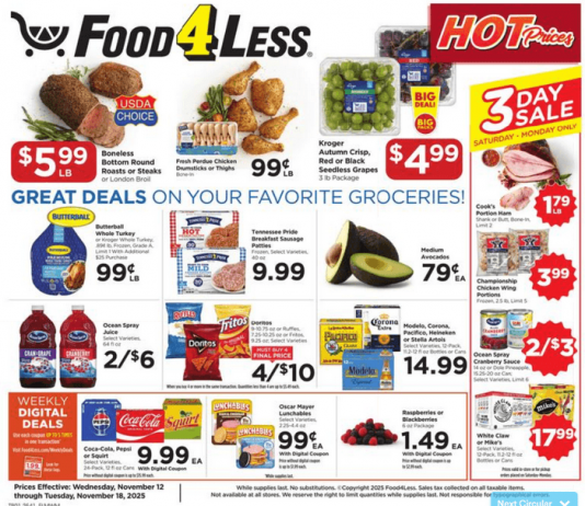 Food 4 Less Weekly Ad Nov 12 – Nov 18, 2025