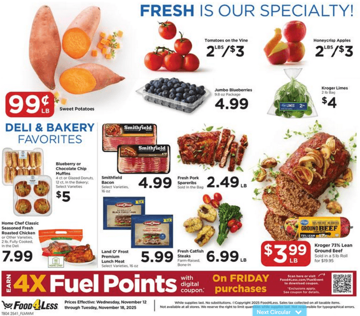 Food 4 Less Weekly Ad Nov 12 – Nov 18, 2025