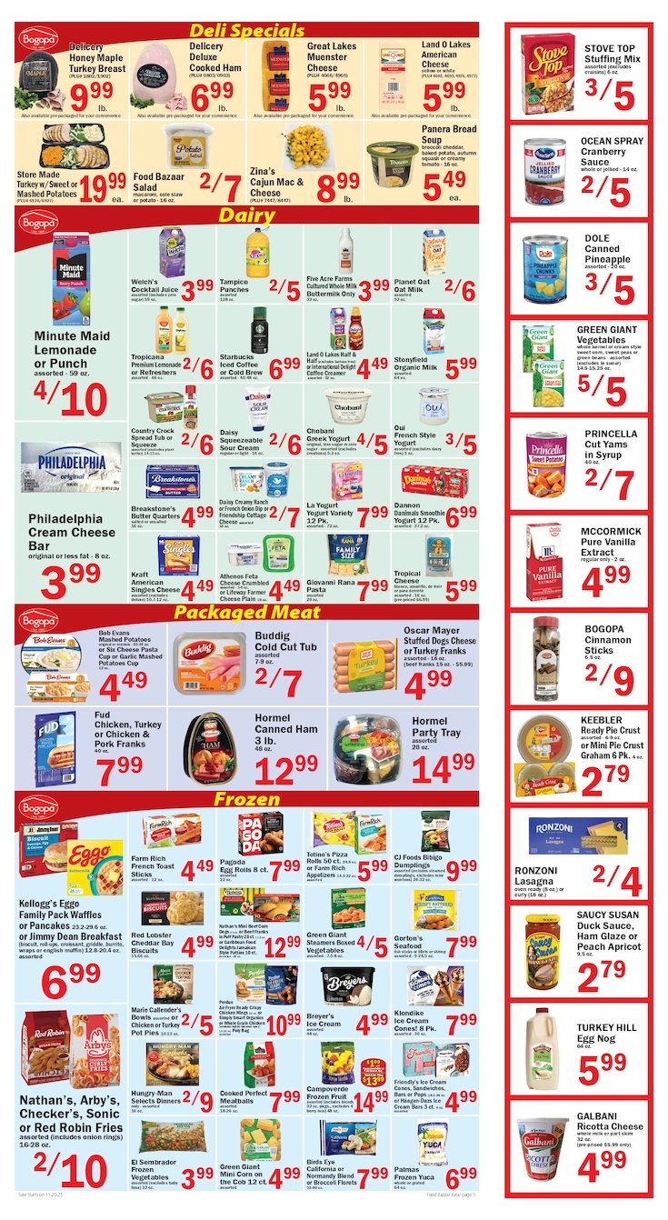 Food Bazaar Weekly Ad Nov 20 – Nov 27, 2025 (Thanksgiving Promotion ...