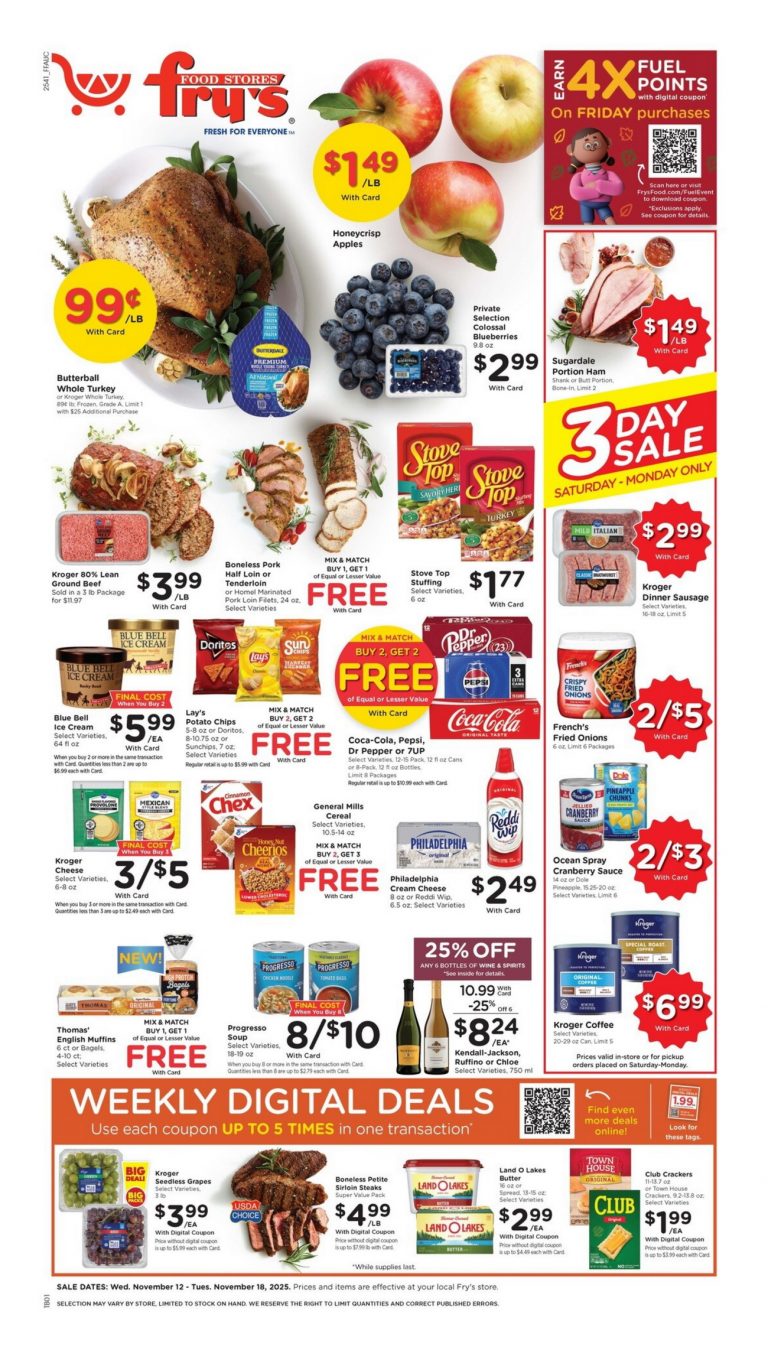 Fry's Food Weekly Ad Nov 12 – Nov 18, 2025 (Black Friday Promotion ...