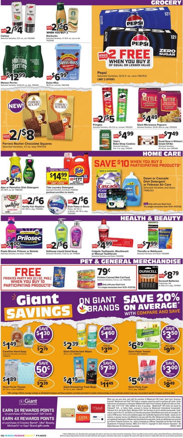Giant Food Weekly Ad Nov 21 – Nov 27, 2025 (Thanksgiving Promotion Included)