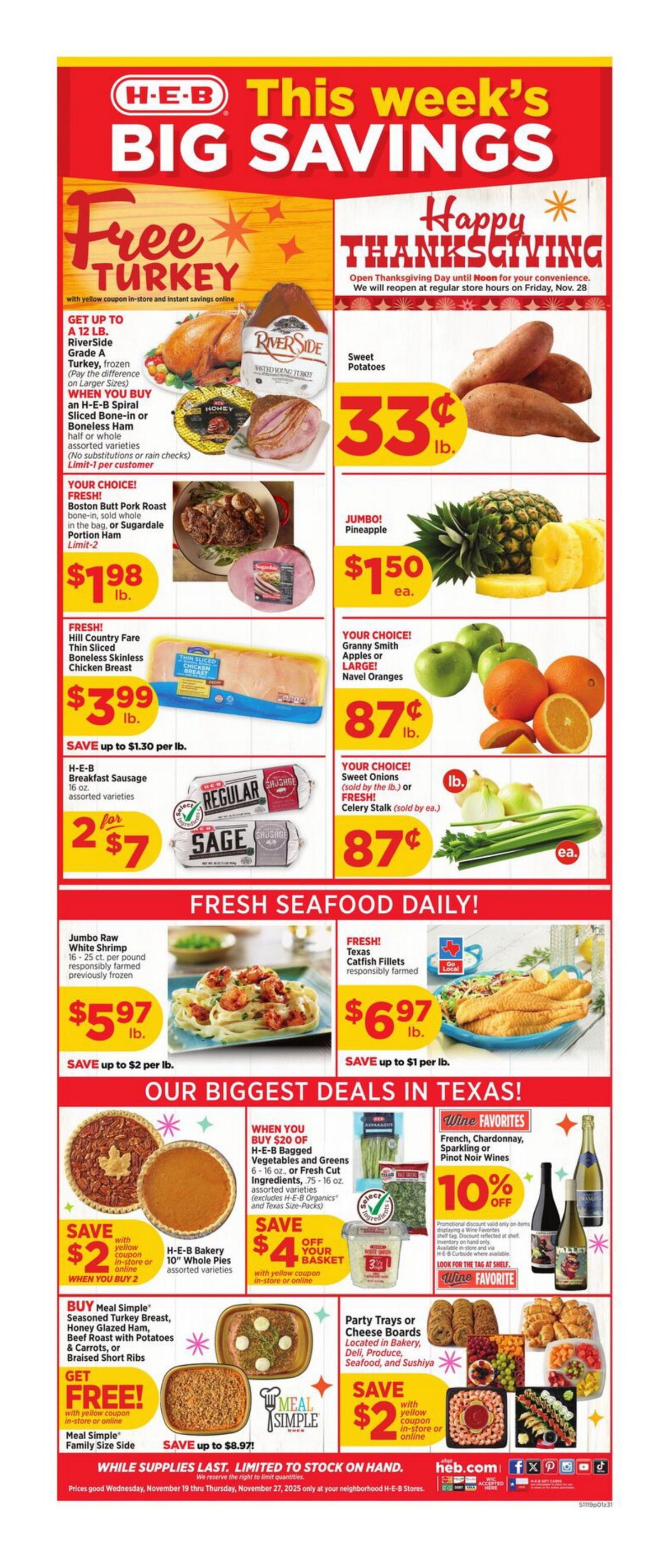 HEB Weekly Ad Nov 19 – Nov 27, 2025 (Thanksgiving Promotion Included)