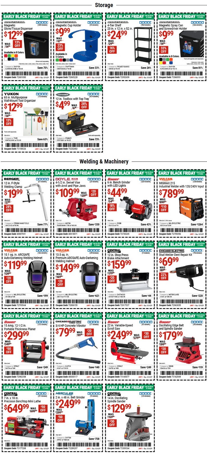 Harbor Freight Early Black Friday Coupon Sale Nov 10 – Dec 01, 2025
