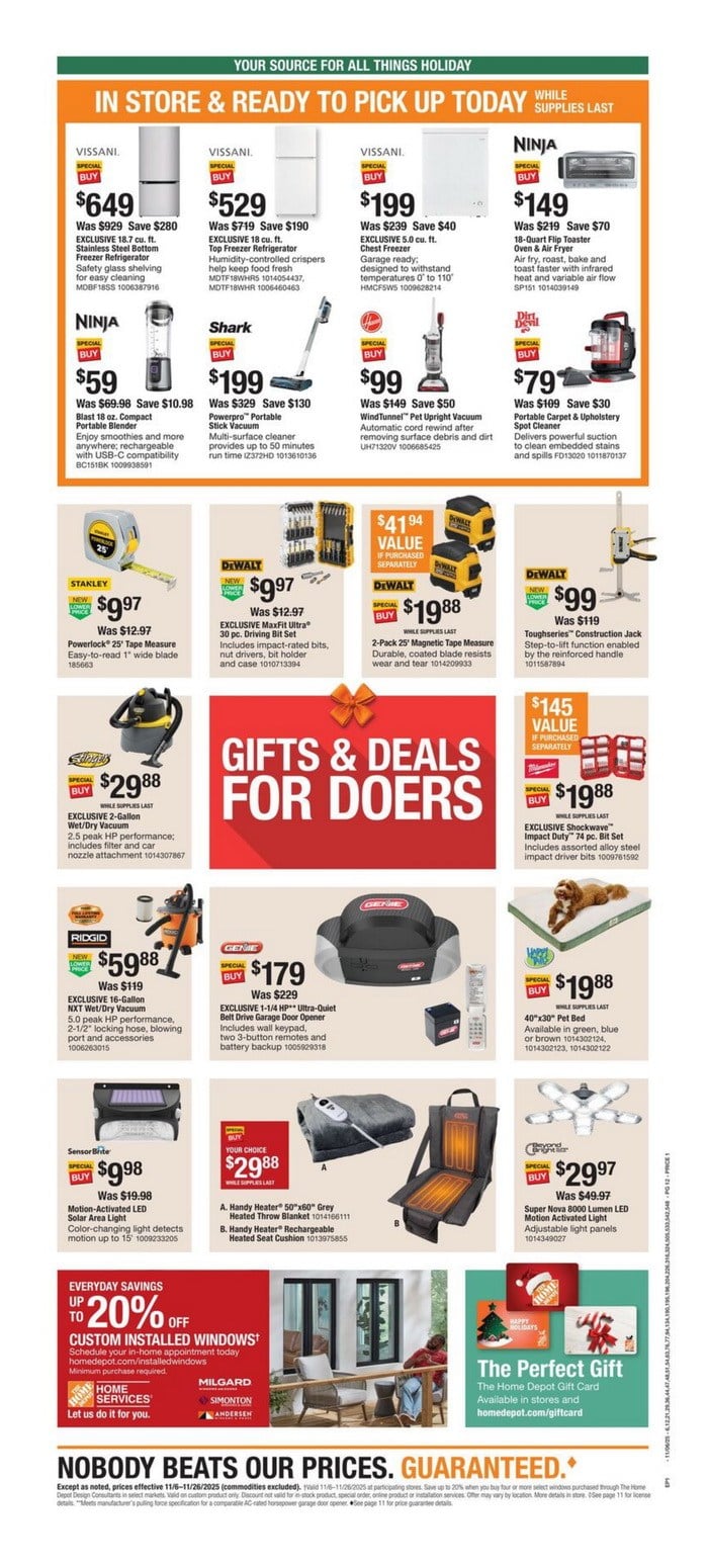 Home Depot Black Friday Deals Nov 06 – Nov 26, 2025