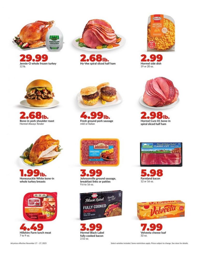 Hy-Vee Weekly Ad Nov 17 – Nov 27, 2025 (Thanksgiving Promotion Included)
