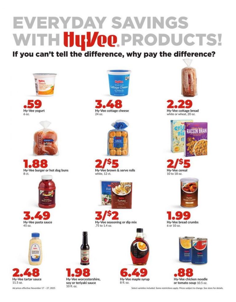Hy-Vee Weekly Ad Nov 17 – Nov 27, 2025 (Thanksgiving Promotion Included)